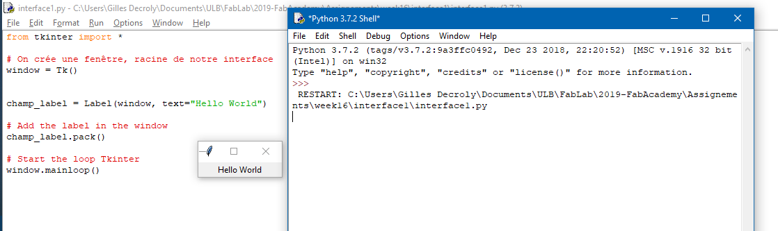 Week 16 - Interface and application programming - Gilles Decroly