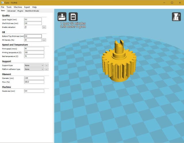 I haven't yet completed the final gearbox.