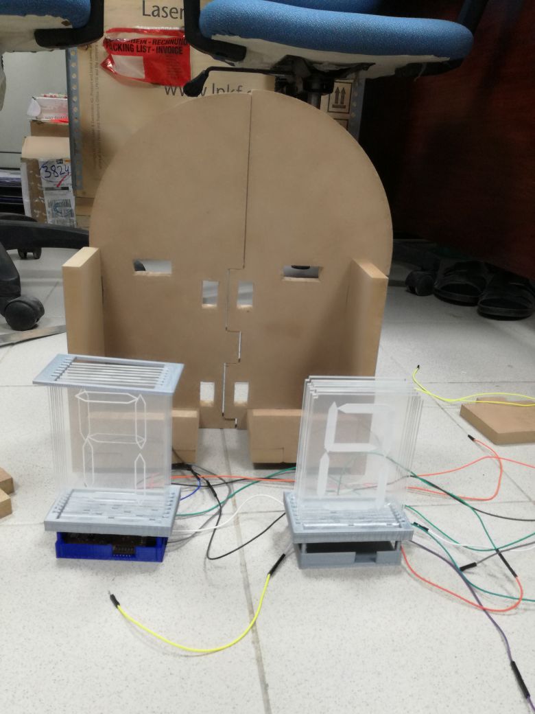 Lixie put in the Casing designed on Solidworks and cut on Shopbot