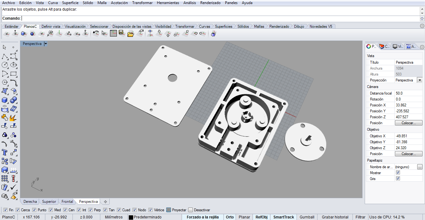 Diferent views of the same object designed in Rhino