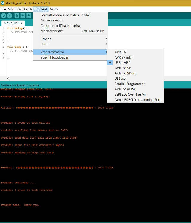 Uploading the Master code to the freezer board